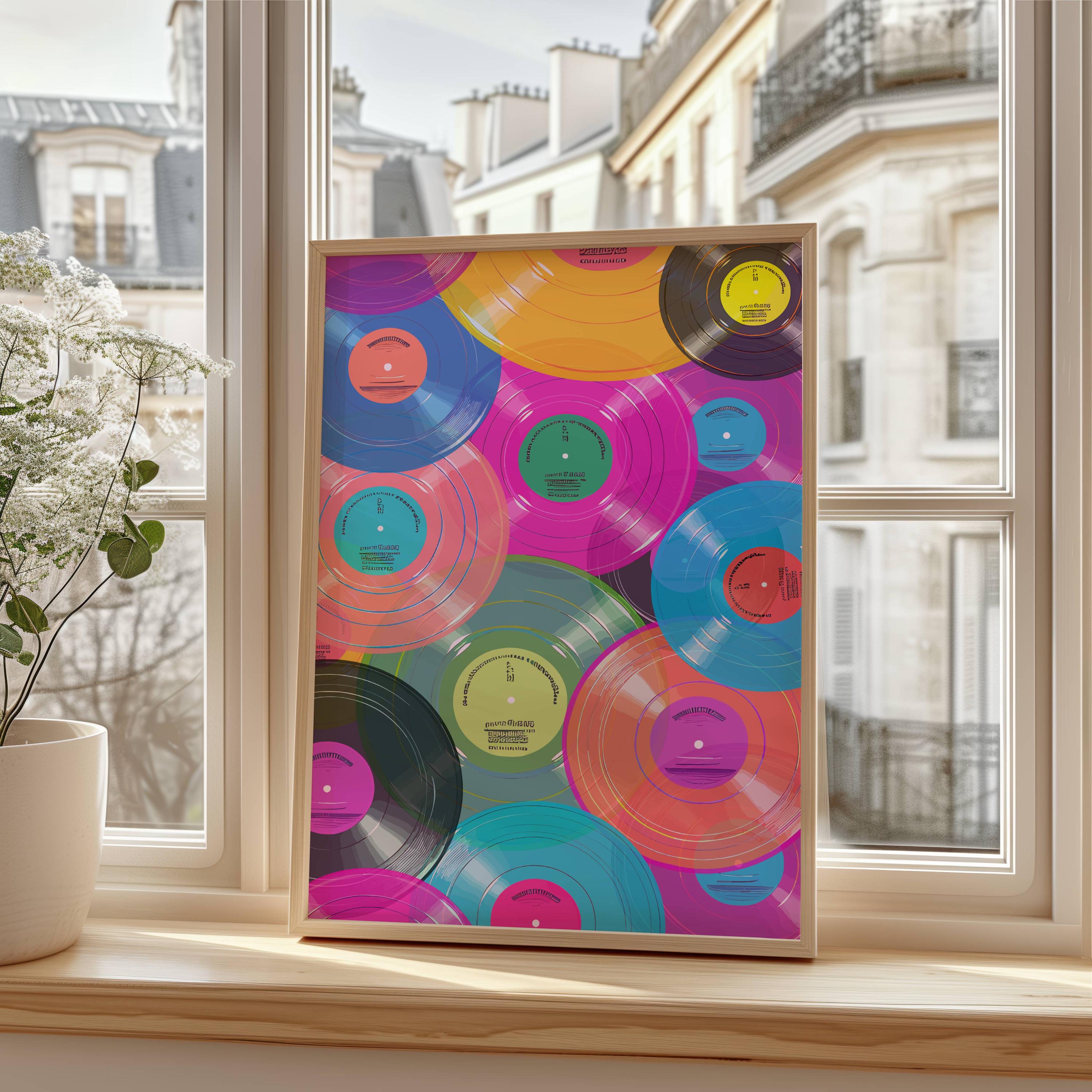 Preppy Vinyl Record Poster, Retro Music Lover Wall Art, Maximalist ...