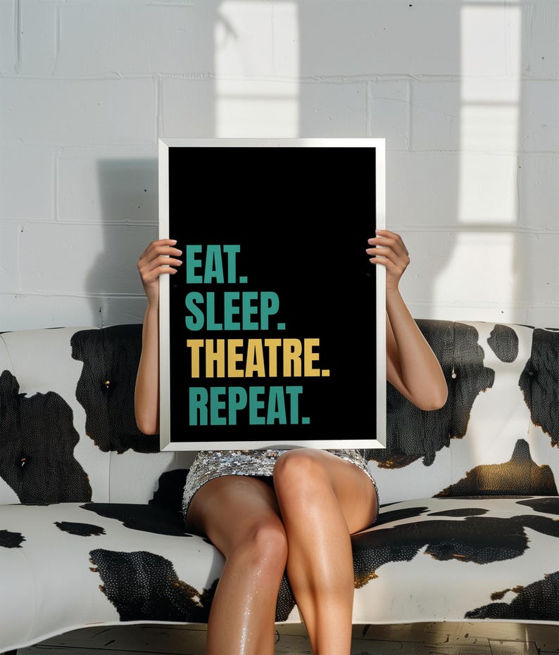 Theatre Lover Poster, Digital Wall Art, Drama Classroom Print, Stage ...