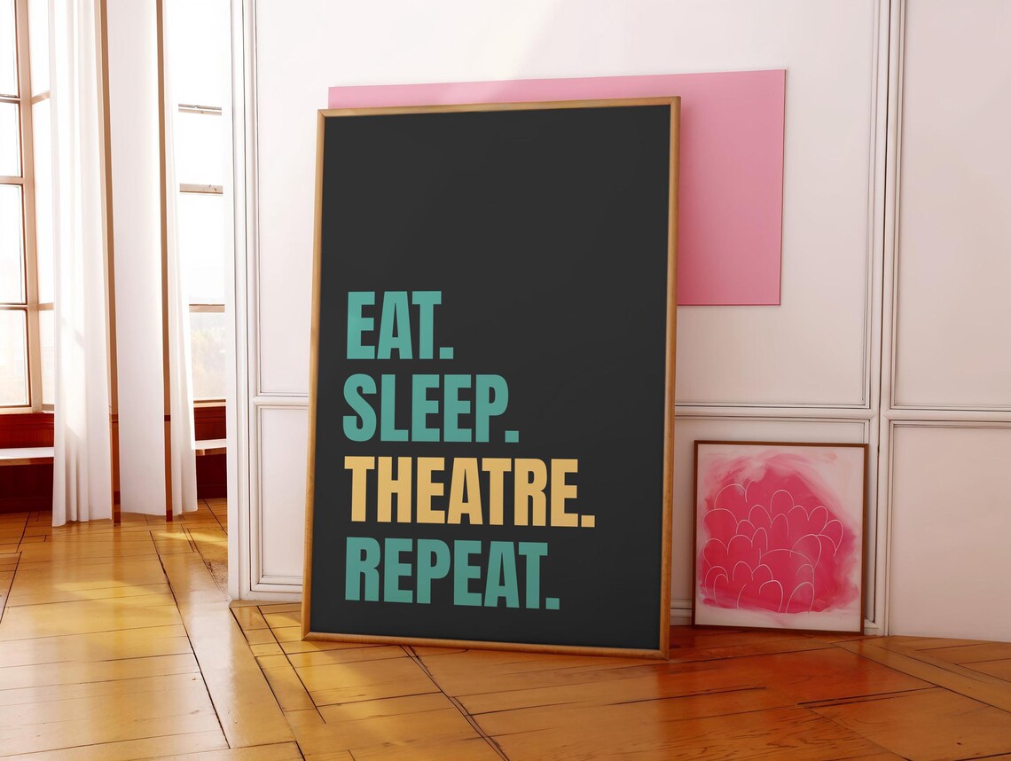 Theatre Lover Poster, Digital Wall Art, Drama Classroom Print, Stage ...