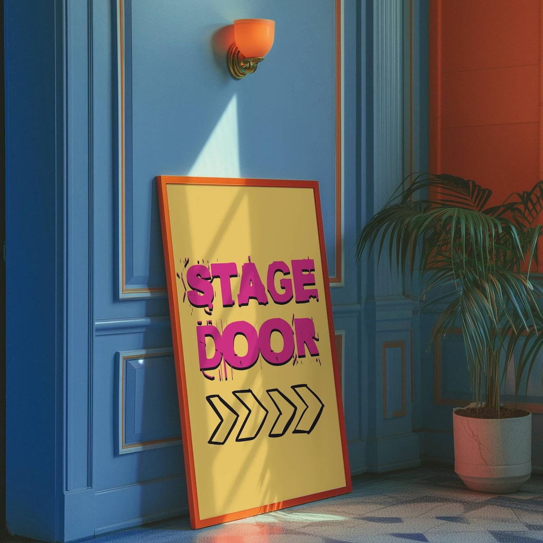 Stage Door Theatre Poster, Digital Wall Art, Drama Classroom Print ...