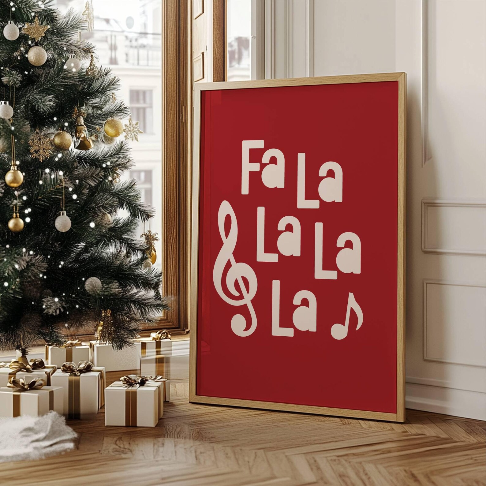 Christmas Carol Wall Art Print, Holiday Music Room Decor, Xmas Musician ...