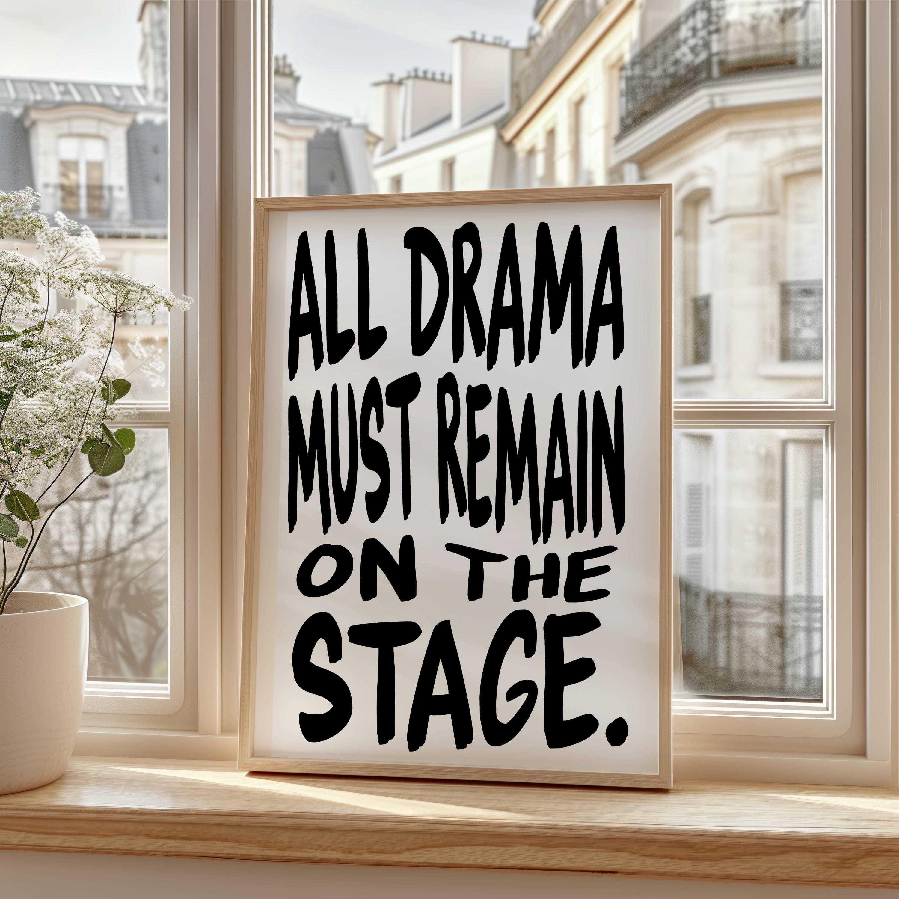 Theatre Lover Poster, Digital Wall Art, Drama Classroom Print, Stage ...