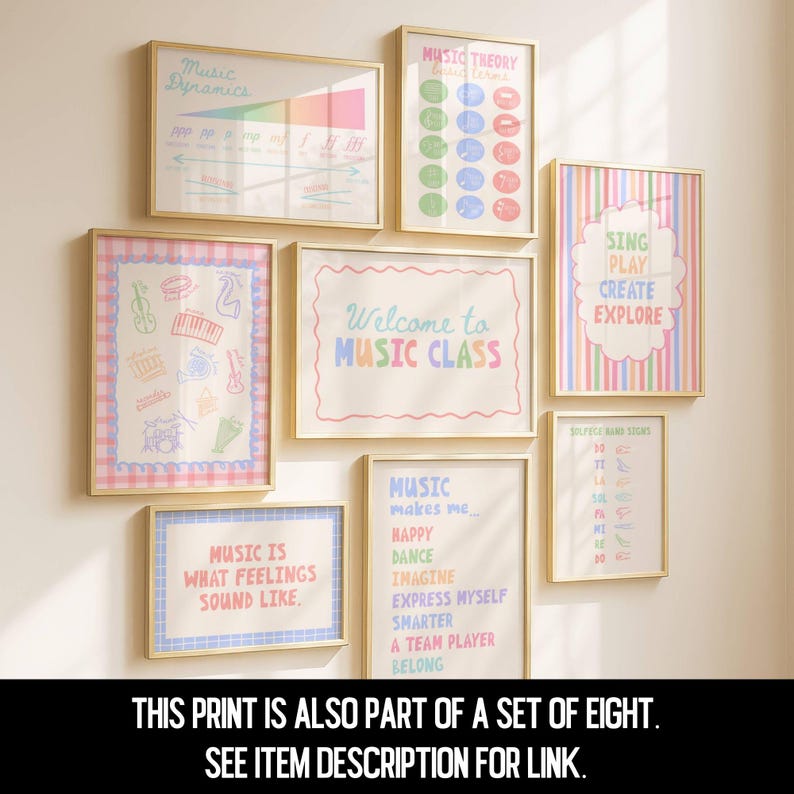 Music Class Welcome Sign Digital Wall Art Print, Music Classroom Decor ...
