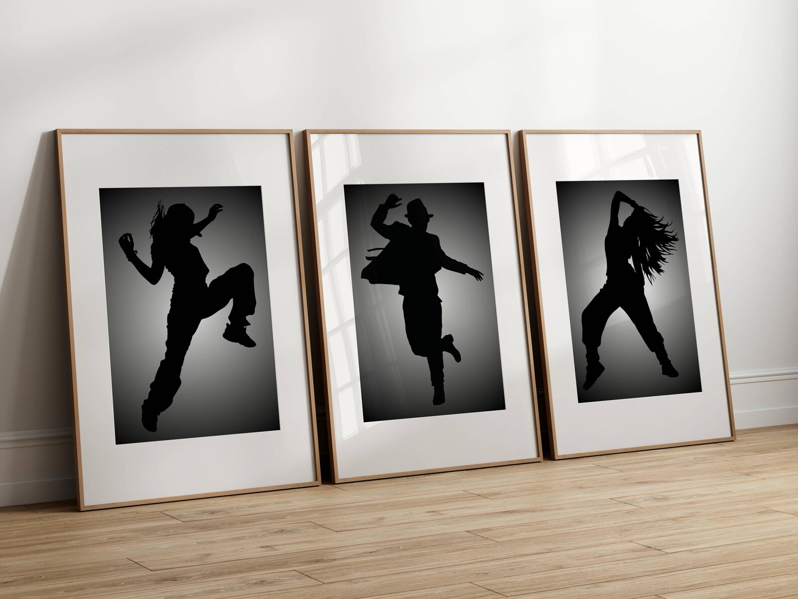 Set of 3 Dancer Silhouette Prints, Three Piece Digital Wall Art Poster ...