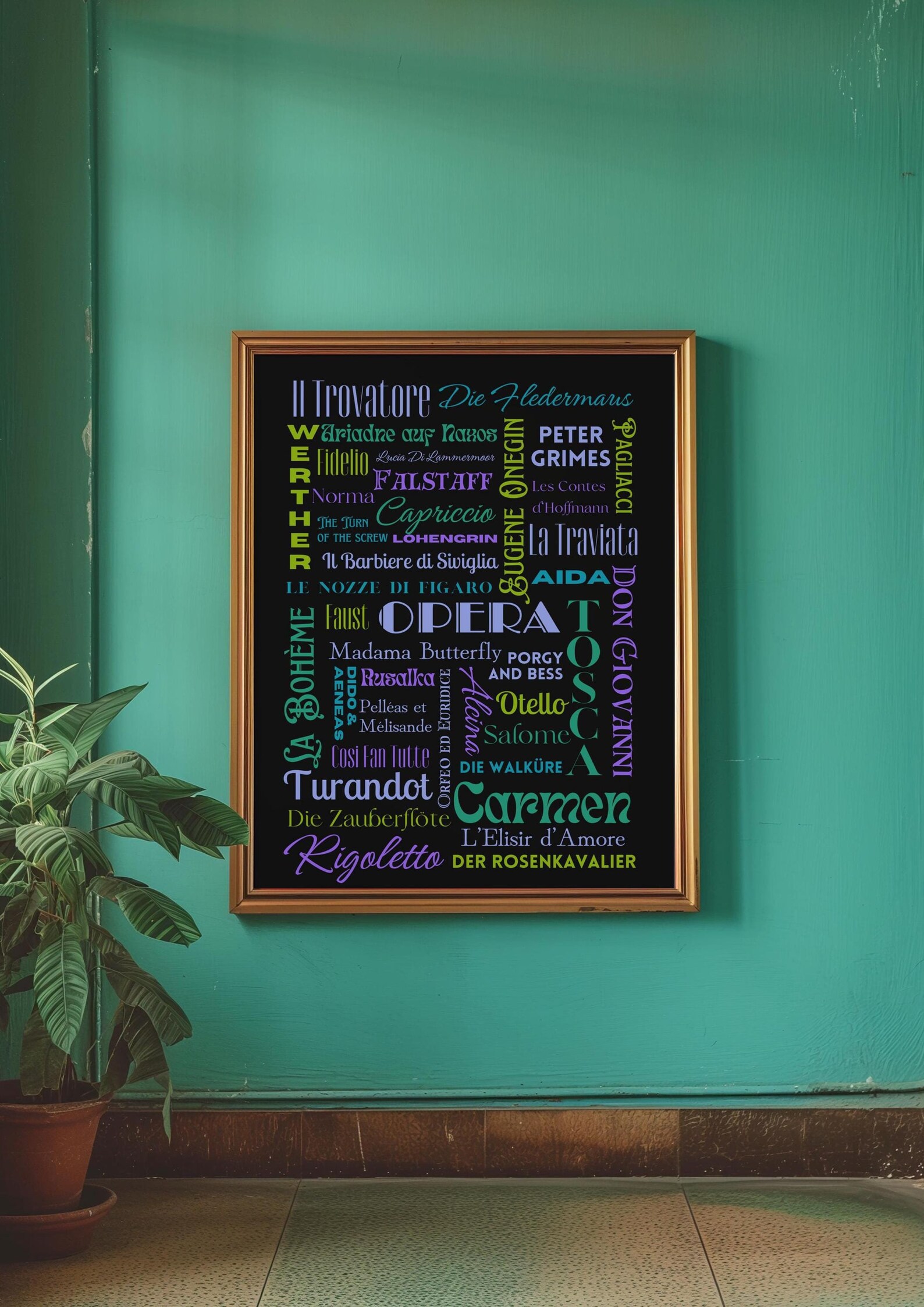 Opera Lover Poster, Famous Operas Print, Music Room Decor, Gift for ...