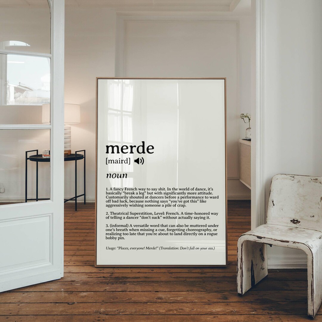 Funny Merde Definition Poster, Digital Wall Art, Dance Studio Print ...