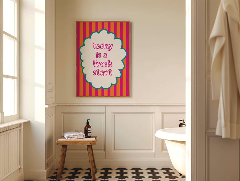 Today is Fresh Start Inspirational Wall Art, Positive Affirmation Print ...