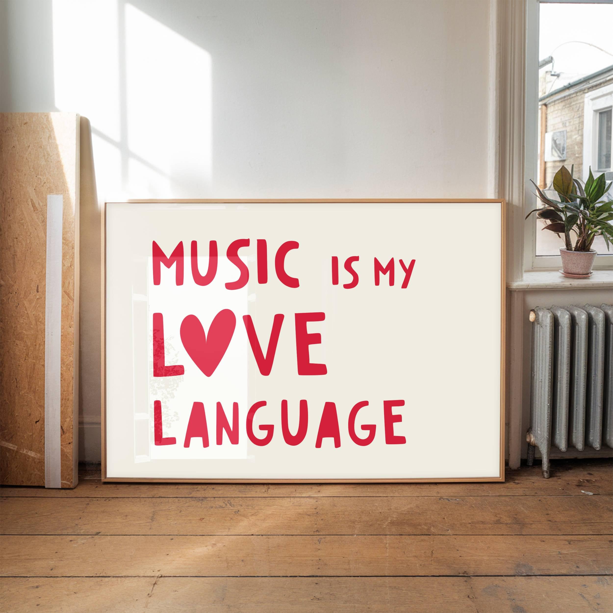 Music Lover Digital Wall Art, Valentine Music Classroom Decor, Music ...