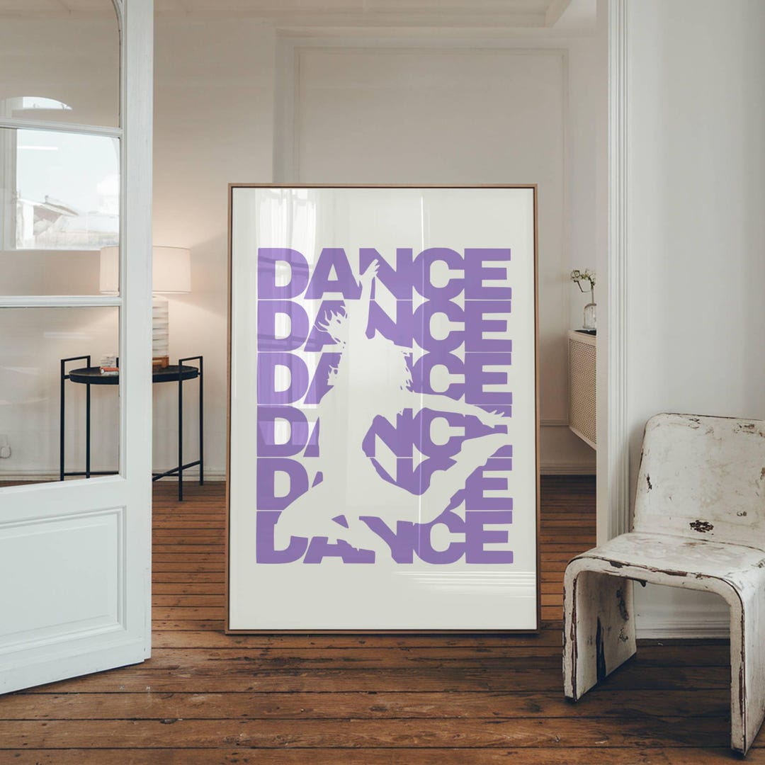 Preppy Dance Poster, Trendy Digital Wall Art, Dance Teacher Studio ...