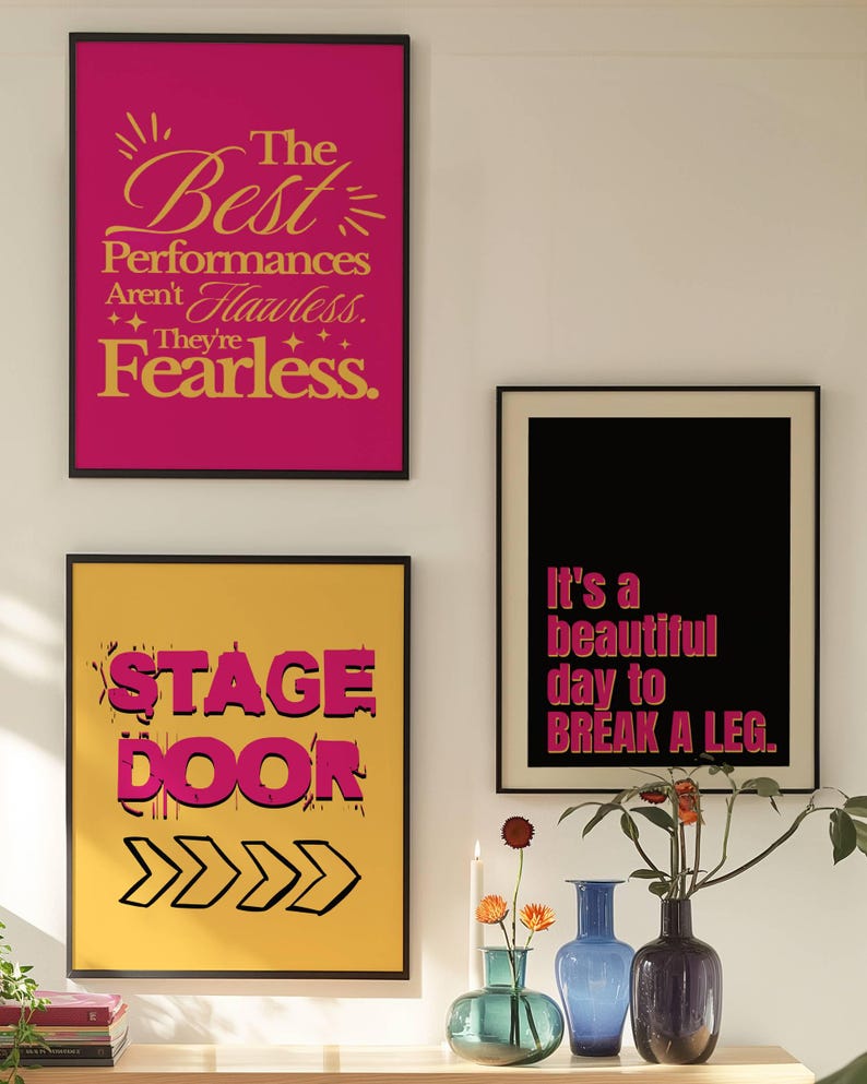 Set of 3 Theatre Posters, Three Piece Digital Wall Art, Drama Classroom ...