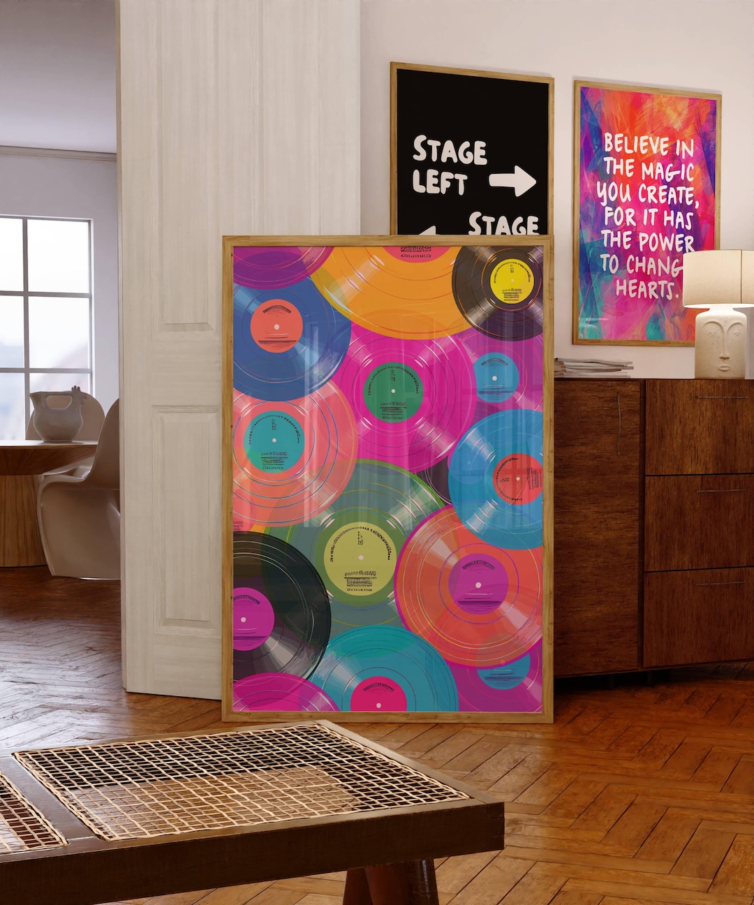 Preppy Vinyl Record Poster, Retro Music Lover Wall Art, Maximalist ...