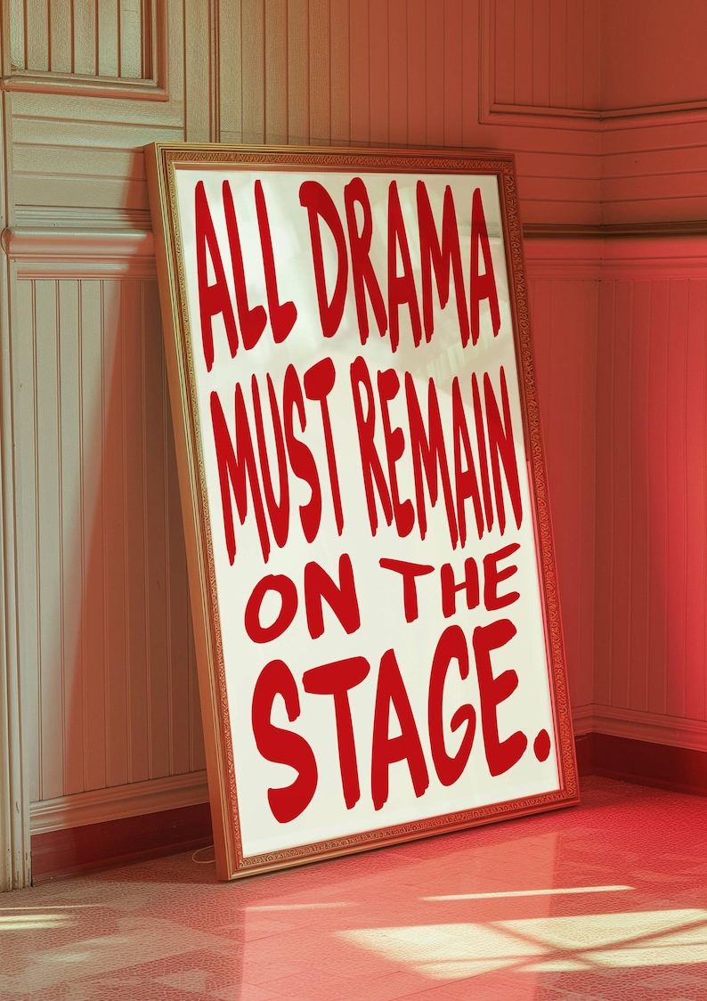 Theatre Lover Poster, Digital Wall Art, Drama Classroom Print, Stage ...
