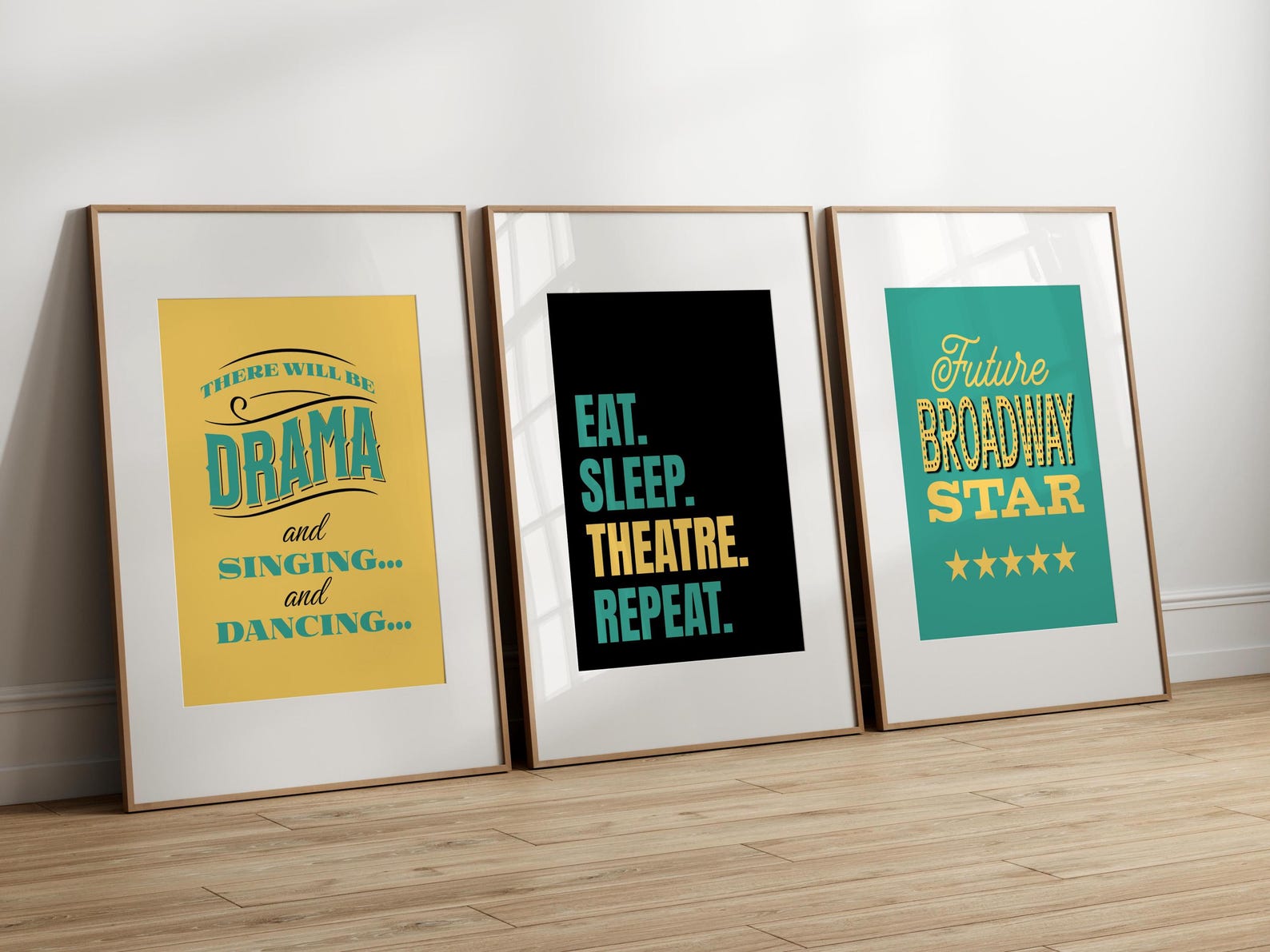 Set of 3 Theatre Lover Posters, Three Piece Digital Wall Art, Drama ...