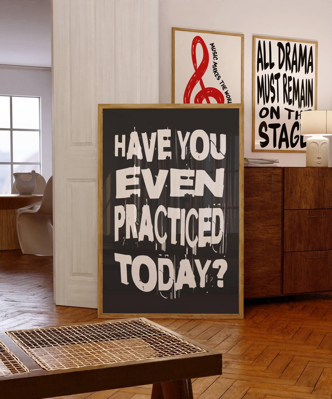 Funny Motivational Quote Poster, Music Theatre Digital Wall Art Print ...