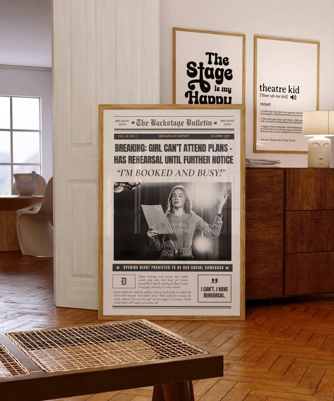 Trendy Newspaper Print, Theatre Kid Poster, Drama Classroom Wall Art ...