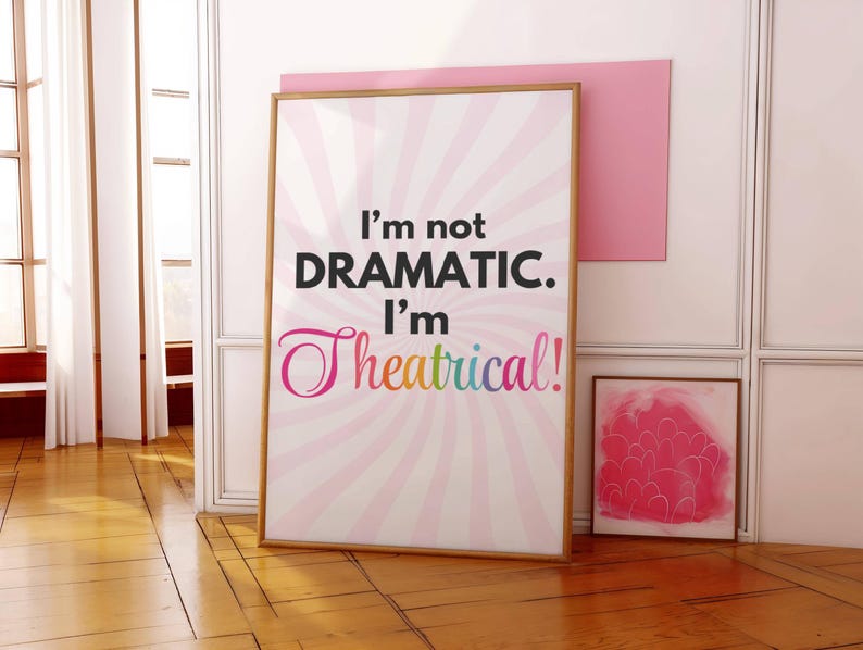 Theatre Lover Poster, Digital Wall Art, Theatrical Drama Classroom ...