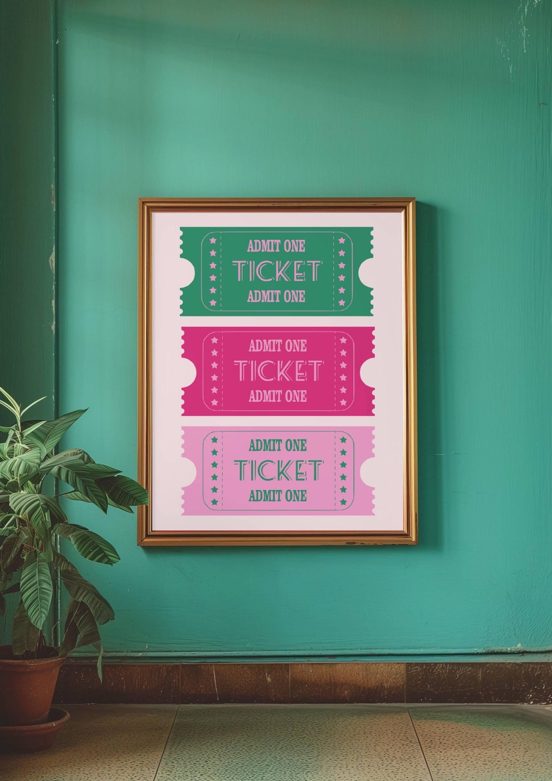 Ticket Wall Art, Preppy Aesthetic Apartment Room Decor, Retro Theatre ...