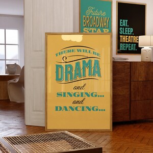 Theatre Lover Poster, Digital Wall Art, Drama Classroom Print, Stage ...