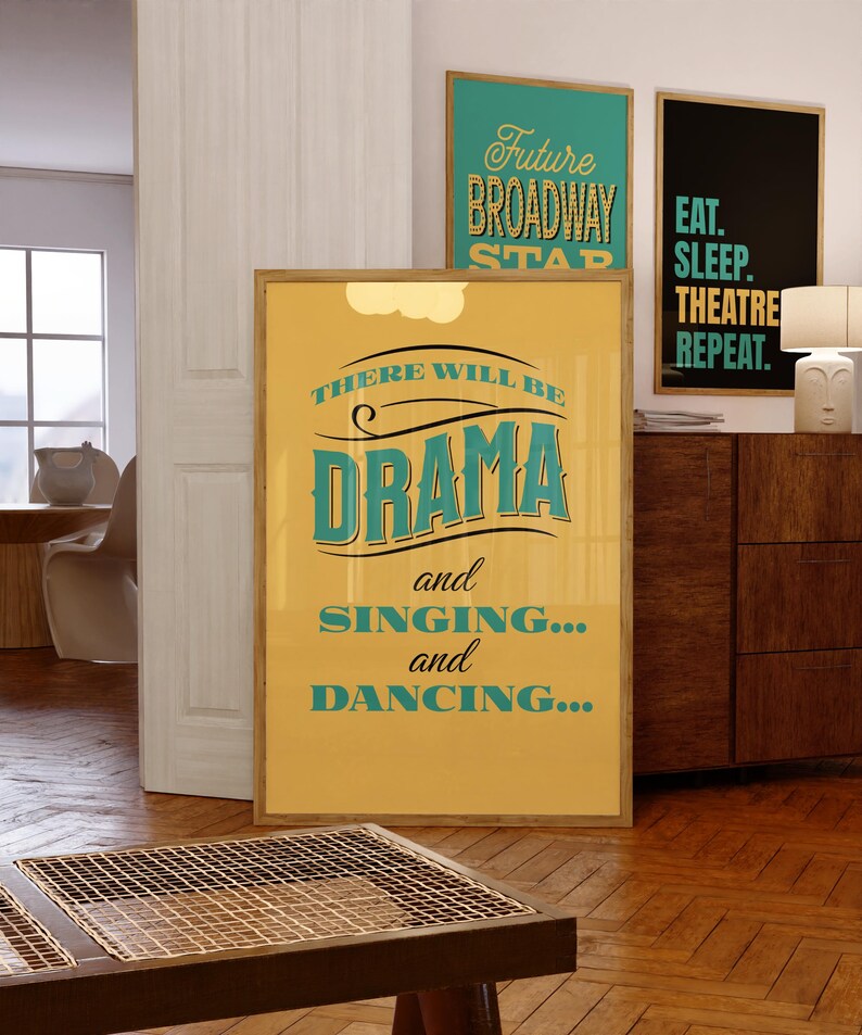 Theatre Lover Poster, Digital Wall Art, Drama Classroom Print, Stage ...