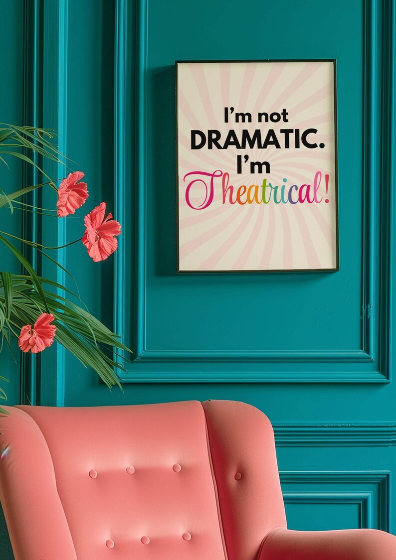 Theatre Lover Poster, Digital Wall Art, Theatrical Drama Classroom ...