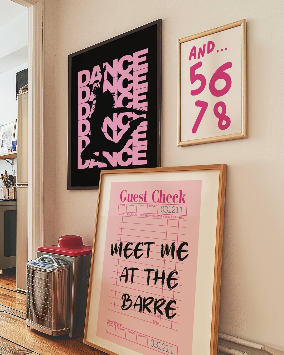 Preppy Dancer Set of 3 Wall Art Print, Guest Check Ballet Digital ...