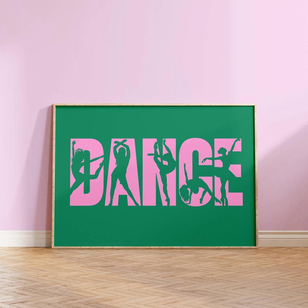 Preppy Dance Poster, Trendy Digital Wall Art, Dance Teacher Studio ...