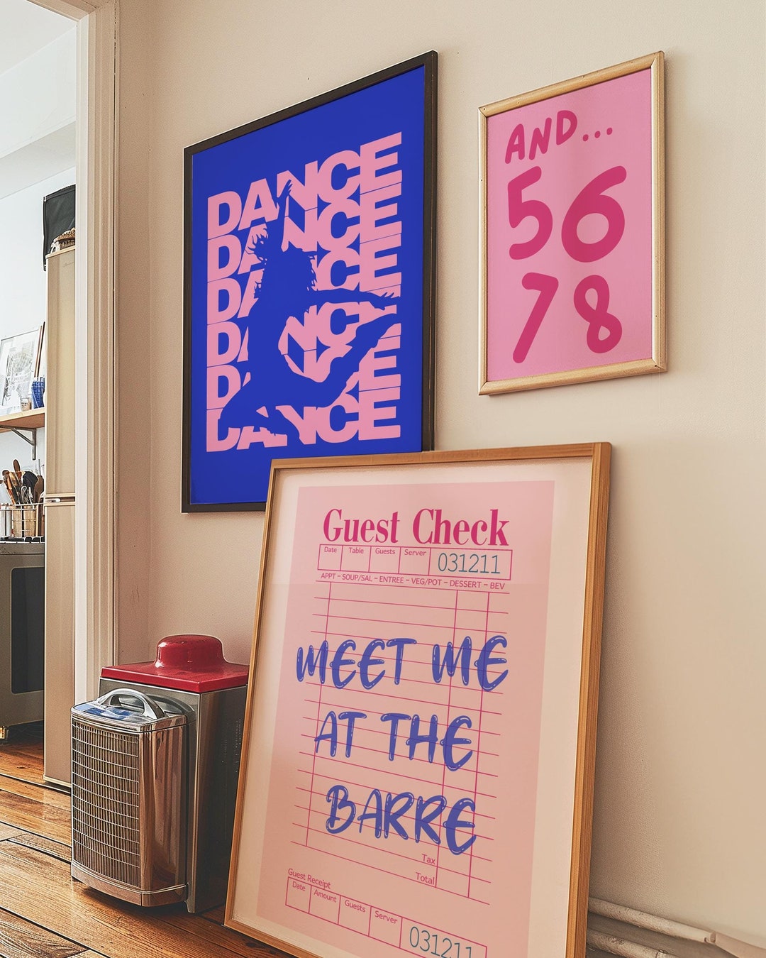 Preppy Dancer Set of 3 Wall Art Print, Guest Check Ballet Digital ...