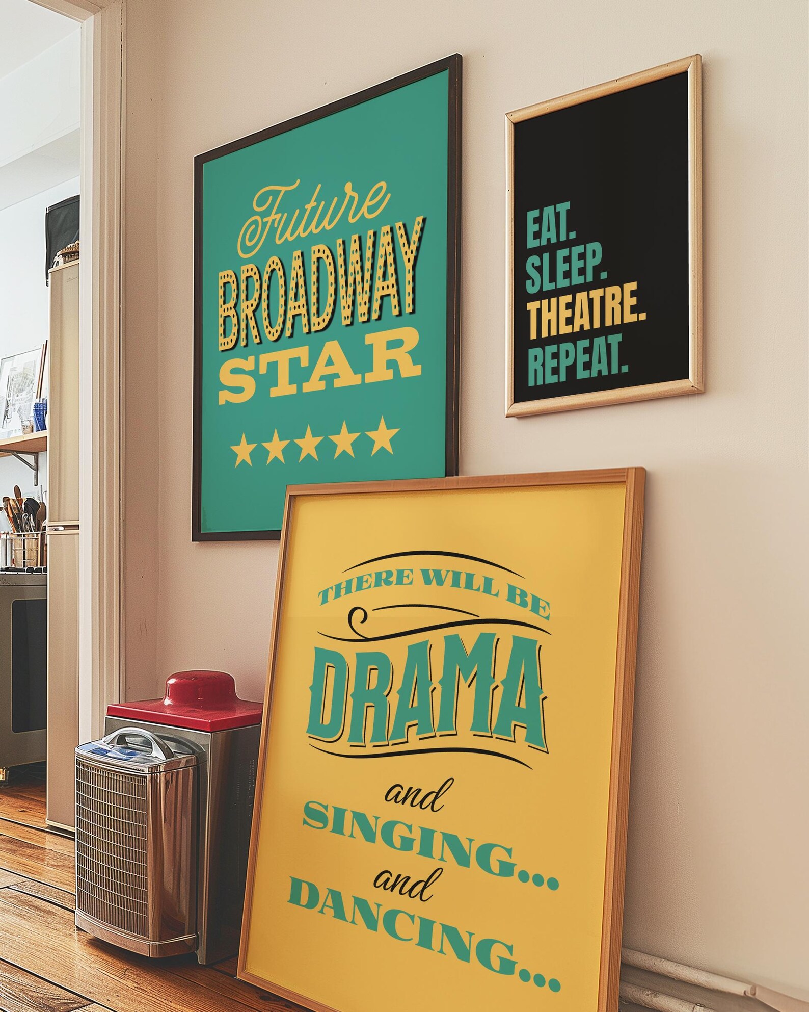 Set of 3 Theatre Lover Posters, Three Piece Digital Wall Art, Drama ...