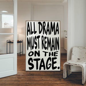 Theatre Lover Poster, Digital Wall Art, Drama Classroom Print, Stage ...