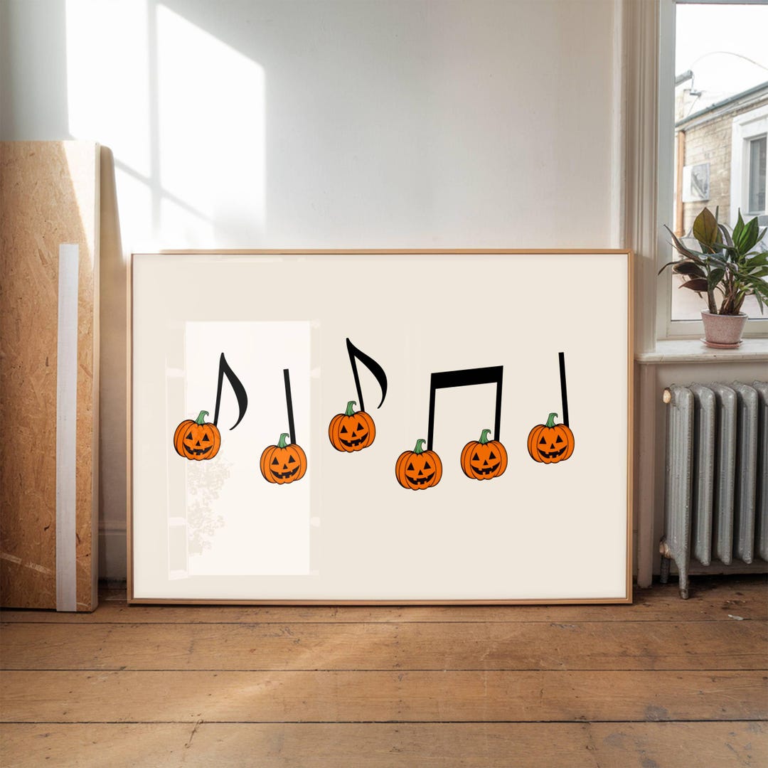Pumpkin Music Notes Poster, Halloween Music Teacher Classroom Decor ...