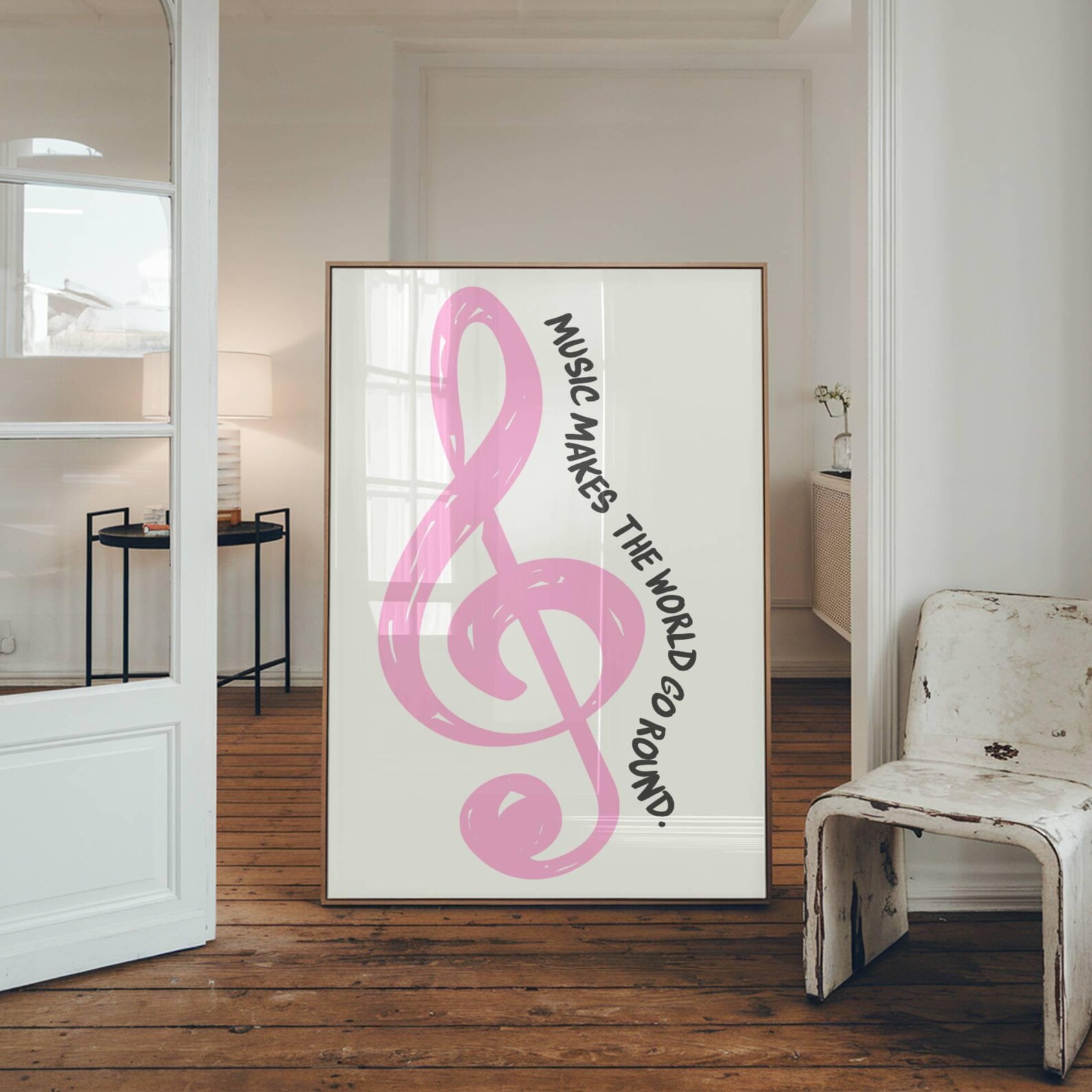 Retro Music Quote Poster, Treble Clef Music Room Decor, Music Education ...