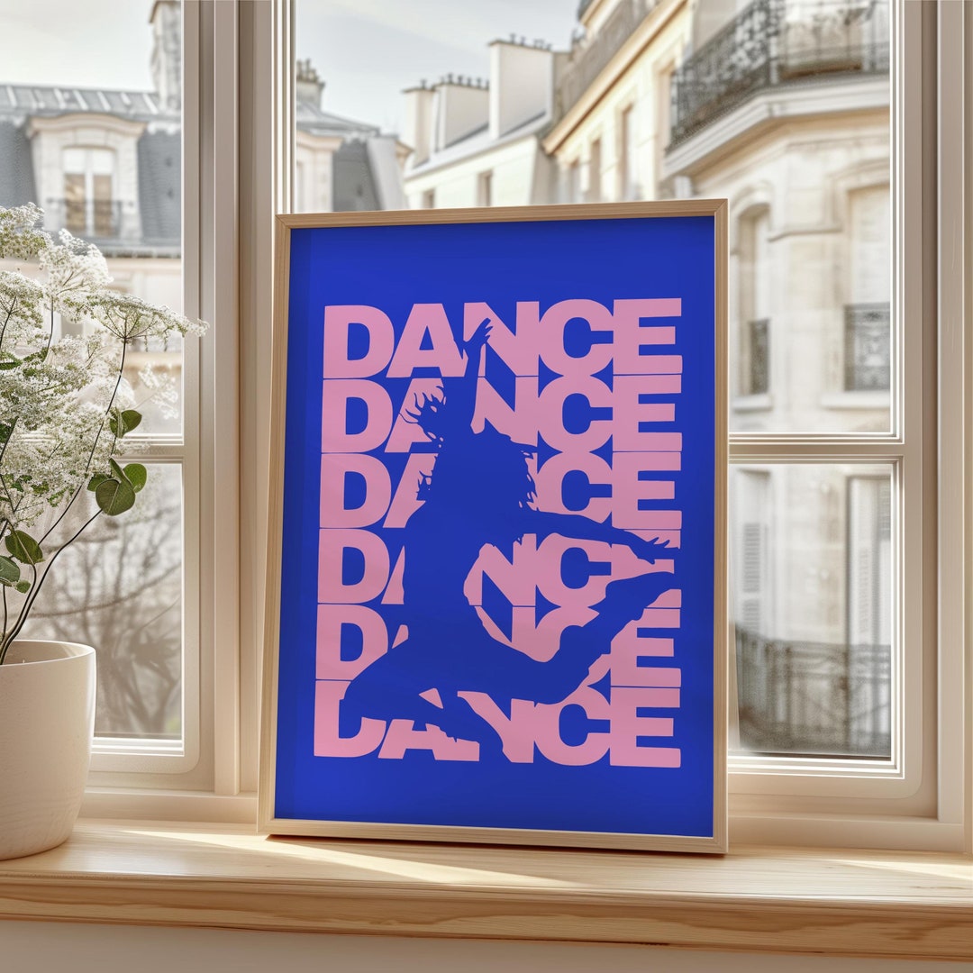 Preppy Dance Poster, Trendy Digital Wall Art, Dance Teacher Studio ...