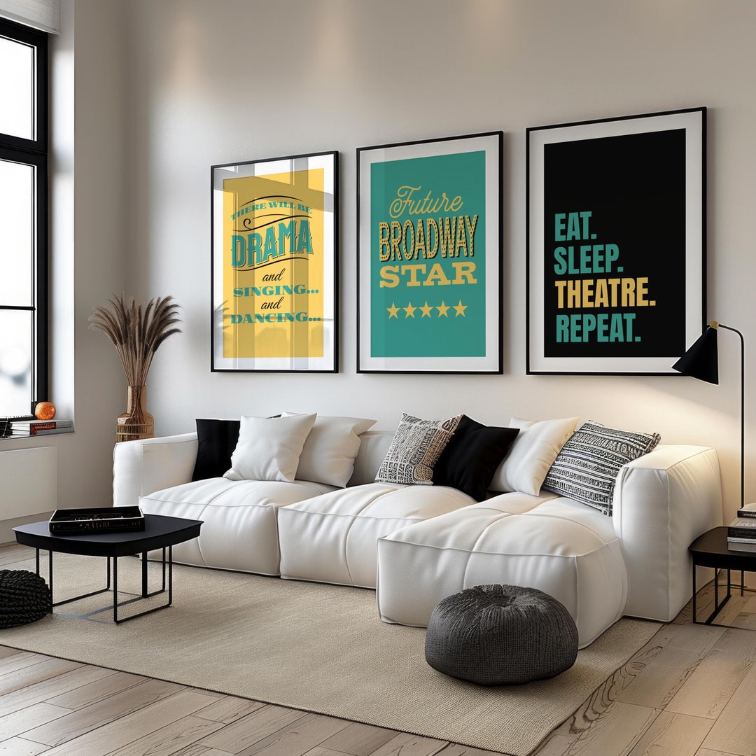 Set of 3 Theatre Lover Posters, Three Piece Digital Wall Art, Drama ...