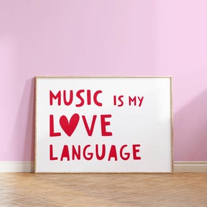 Music Lover Digital Wall Art, Valentine Music Classroom Decor, Music ...
