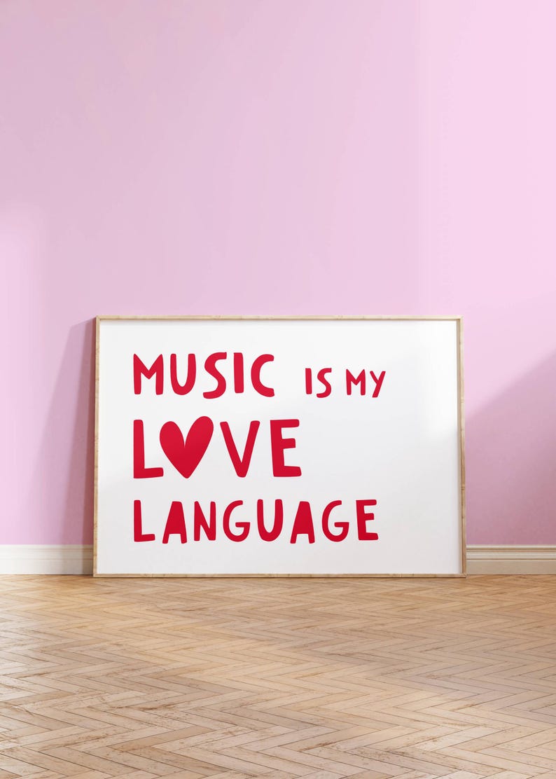 Music Lover Digital Wall Art, Valentine Music Classroom Decor, Music ...