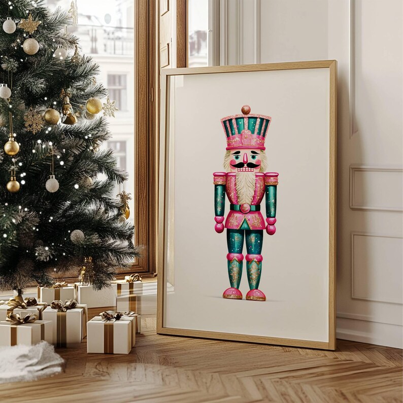 Nutcracker Ticket Print Set of 3, Trendy Christmas Digital Wall Art ...