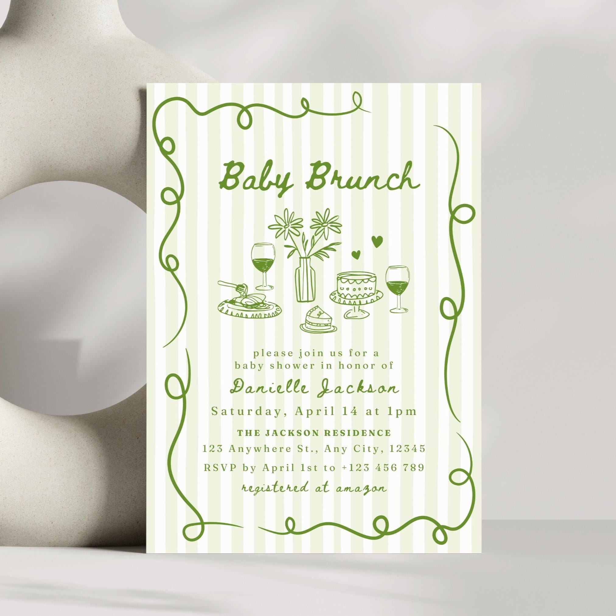 Baby Brunch Baby Shower Invite Template Baby Brunch Sprinkle Invite ...