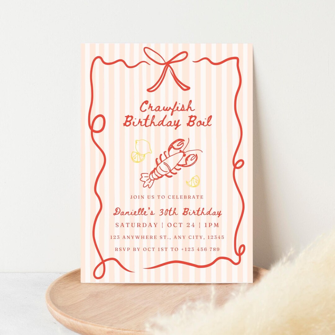 Crawfish Boil Invitation Crawfish Boil Party Crawfish Boil Birthday ...