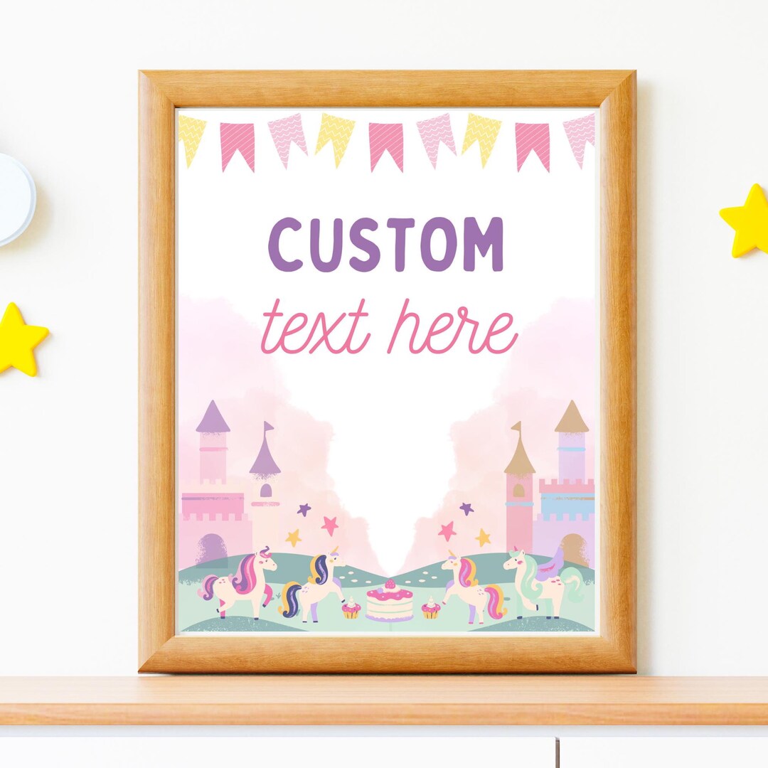 Editable Unicorn Birthday Party Template Unicorn Party Custom Sign ...