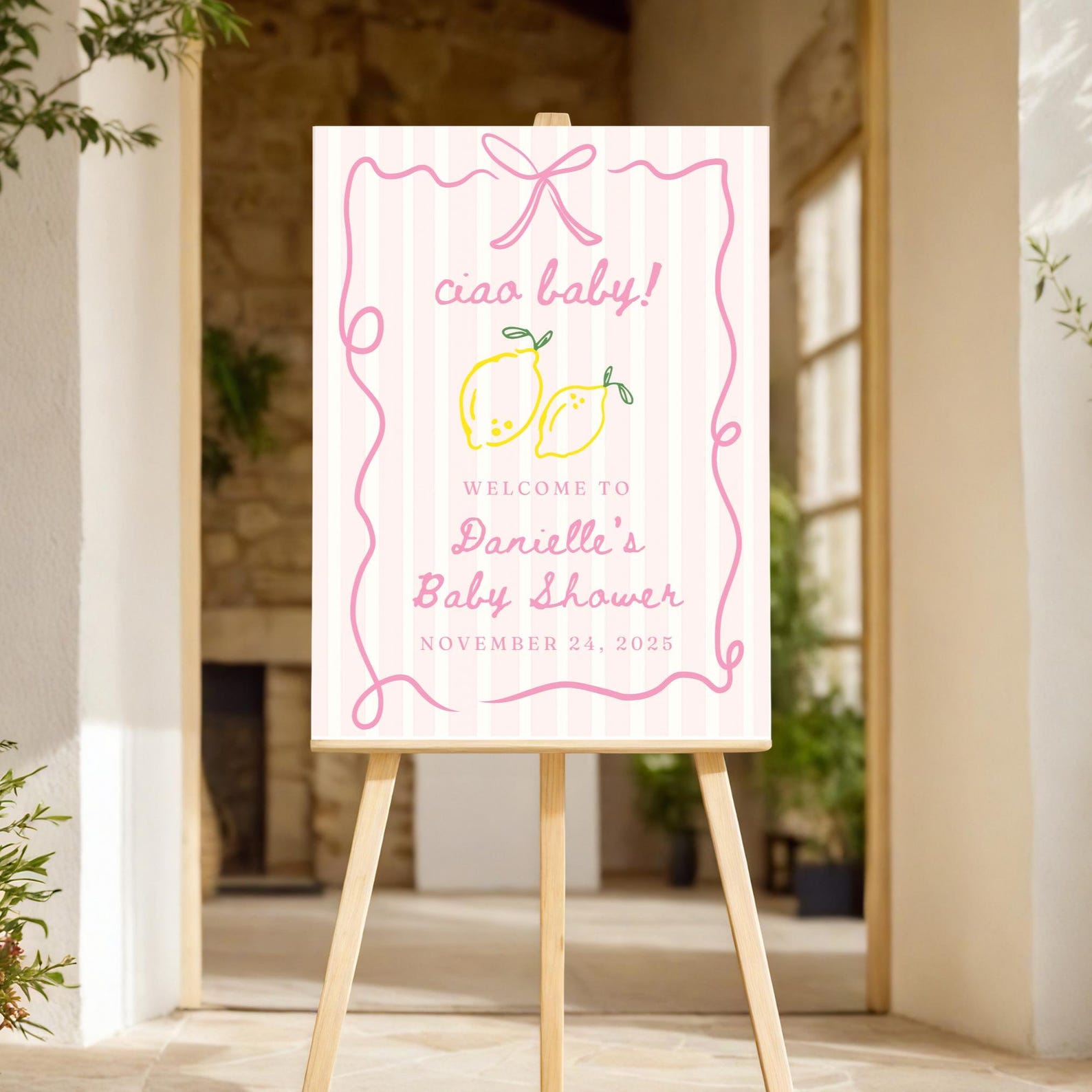 Ciao Baby Welcome Sign Ciao Bambina Baby Shower Welcome Poster Italian ...