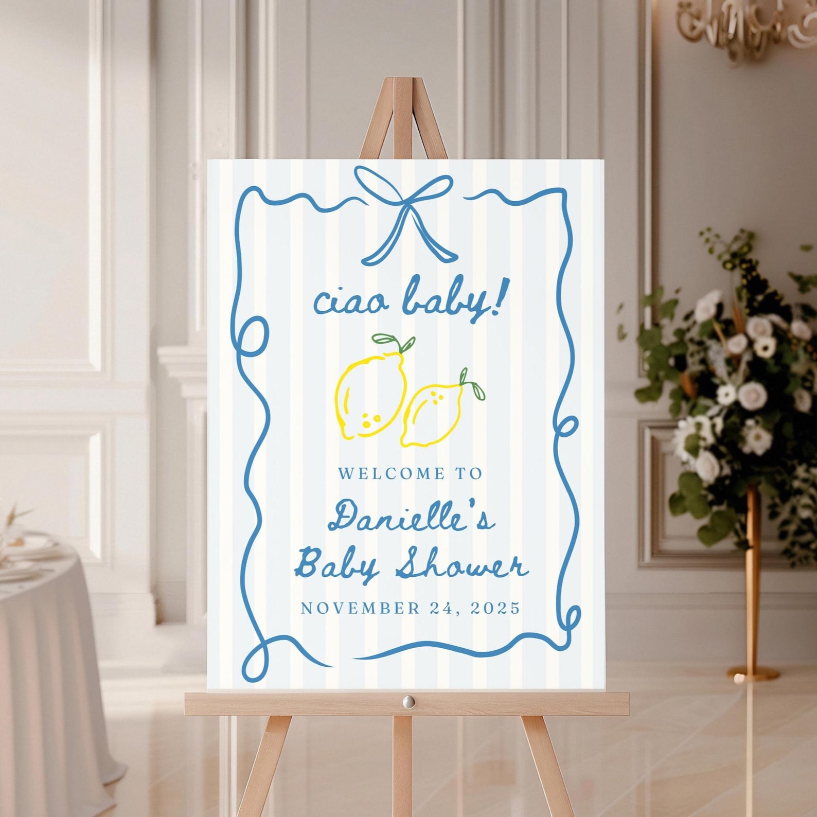Ciao Baby Welcome Sign Ciao Bambina Baby Shower Welcome Poster Italian ...