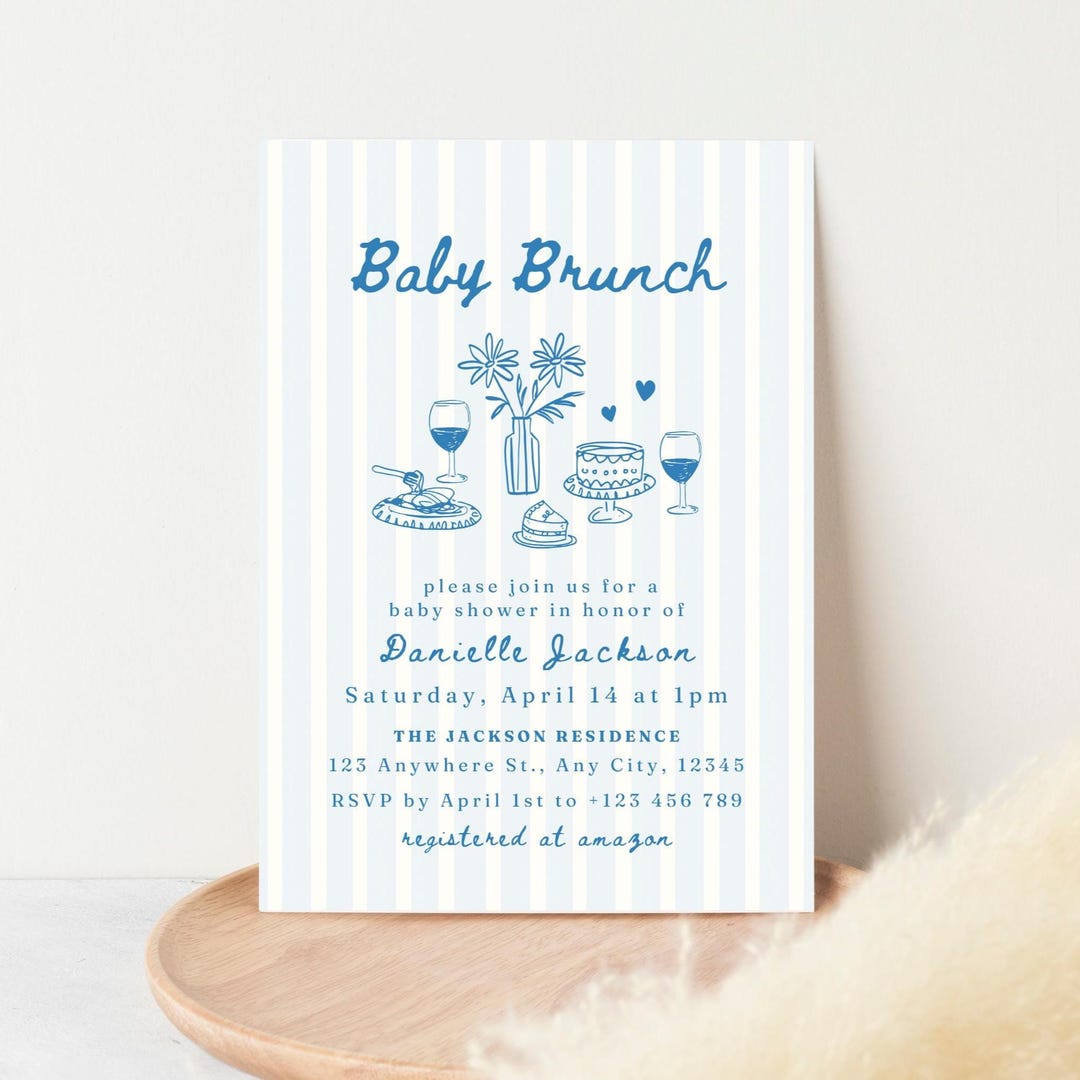 Baby Brunch Baby Shower Invite Template Baby Brunch Sprinkle Invite Boy ...