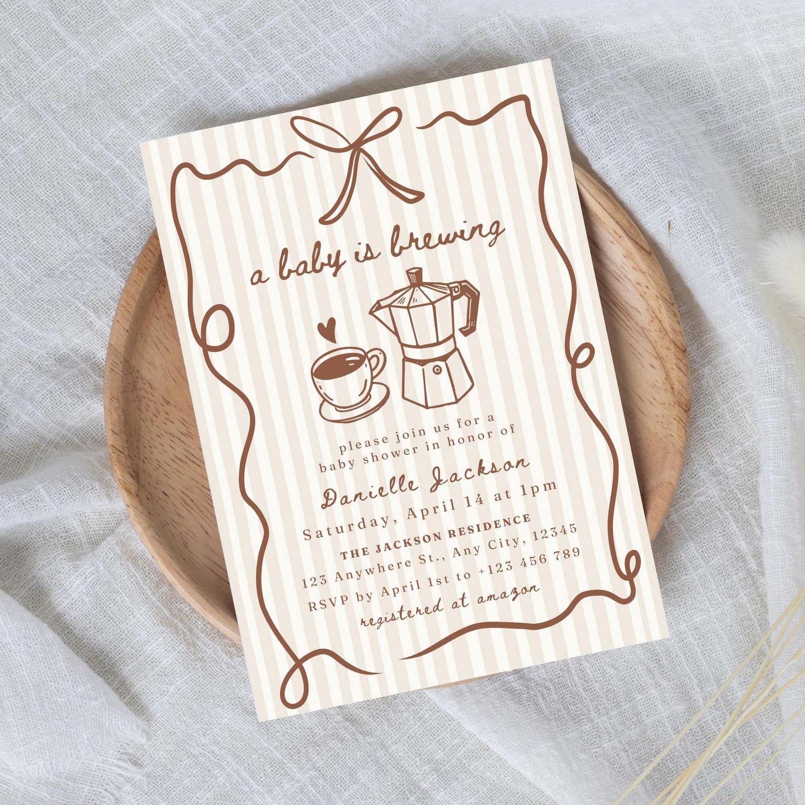 Coffee Baby Shower Invite Coffee Themed Baby Shower Invitation Books ...