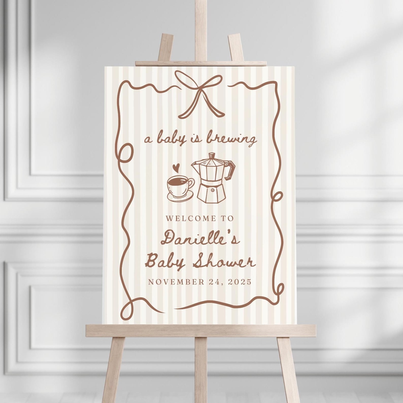 Coffee Baby Shower Welcome Sign A Baby is Brewing Sign Coffee Baby ...