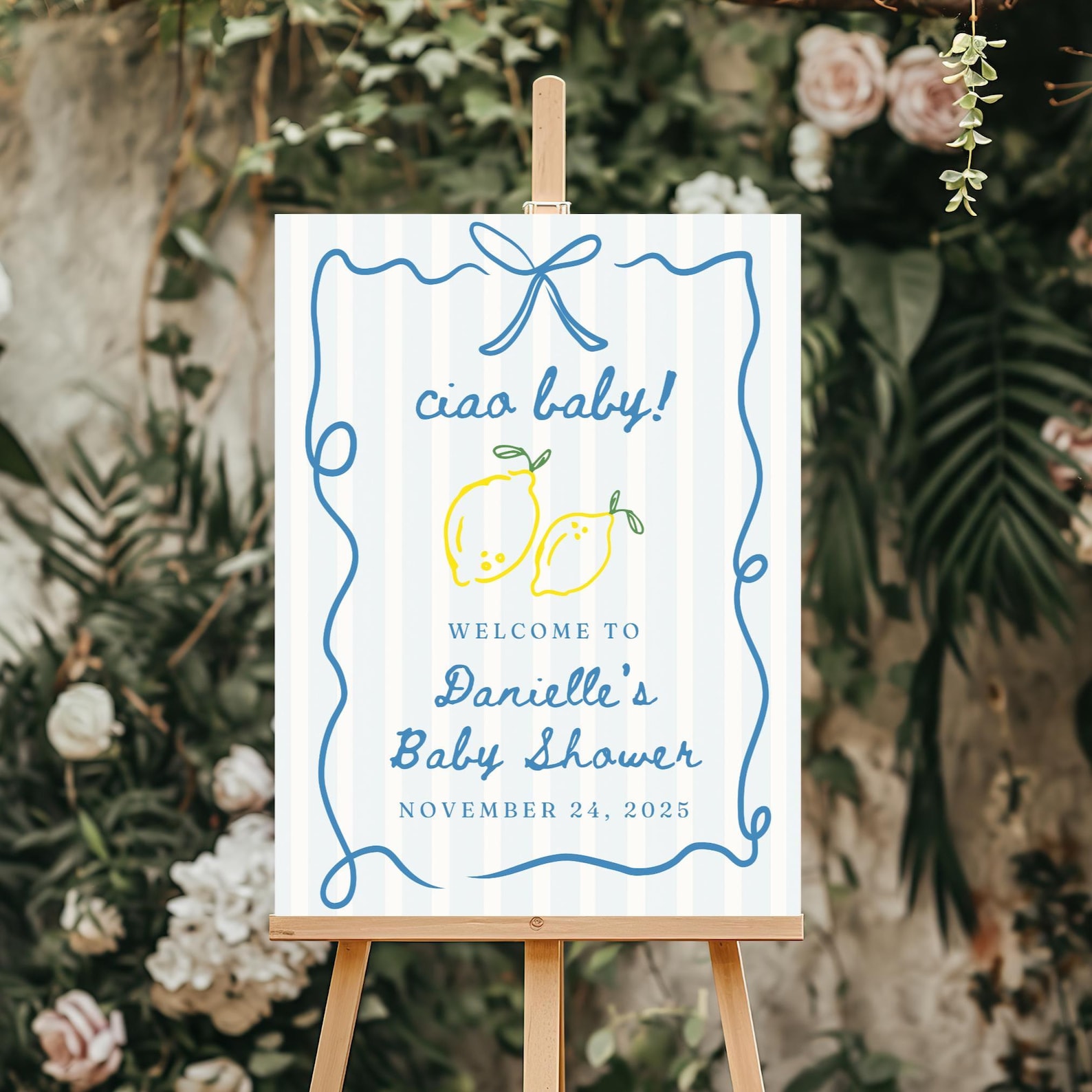 Ciao Baby Welcome Sign Ciao Bambina Baby Shower Welcome Poster Italian ...