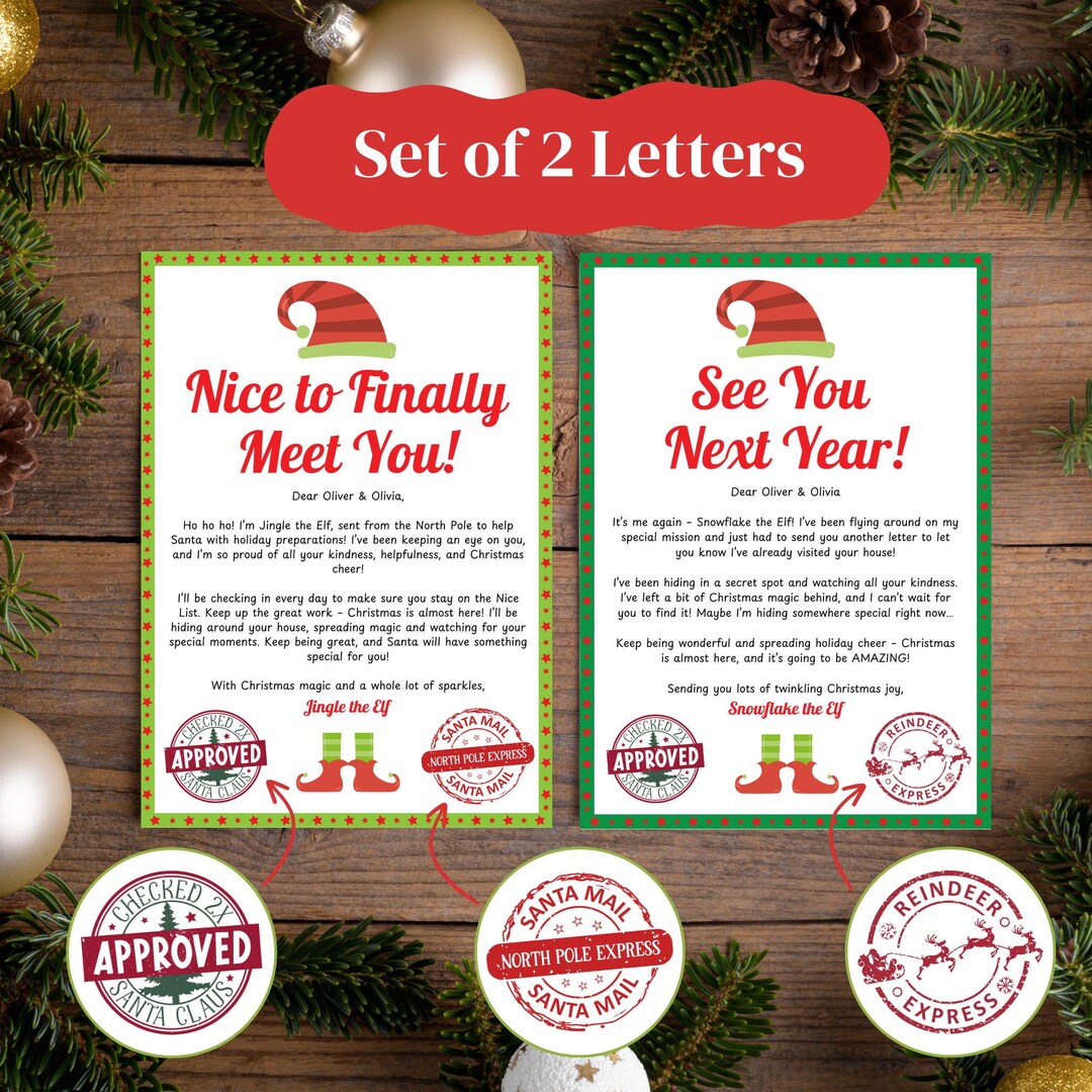 Editable Elf Letter Elf Christmas Letter Set Elf Arrival Letter I'm ...