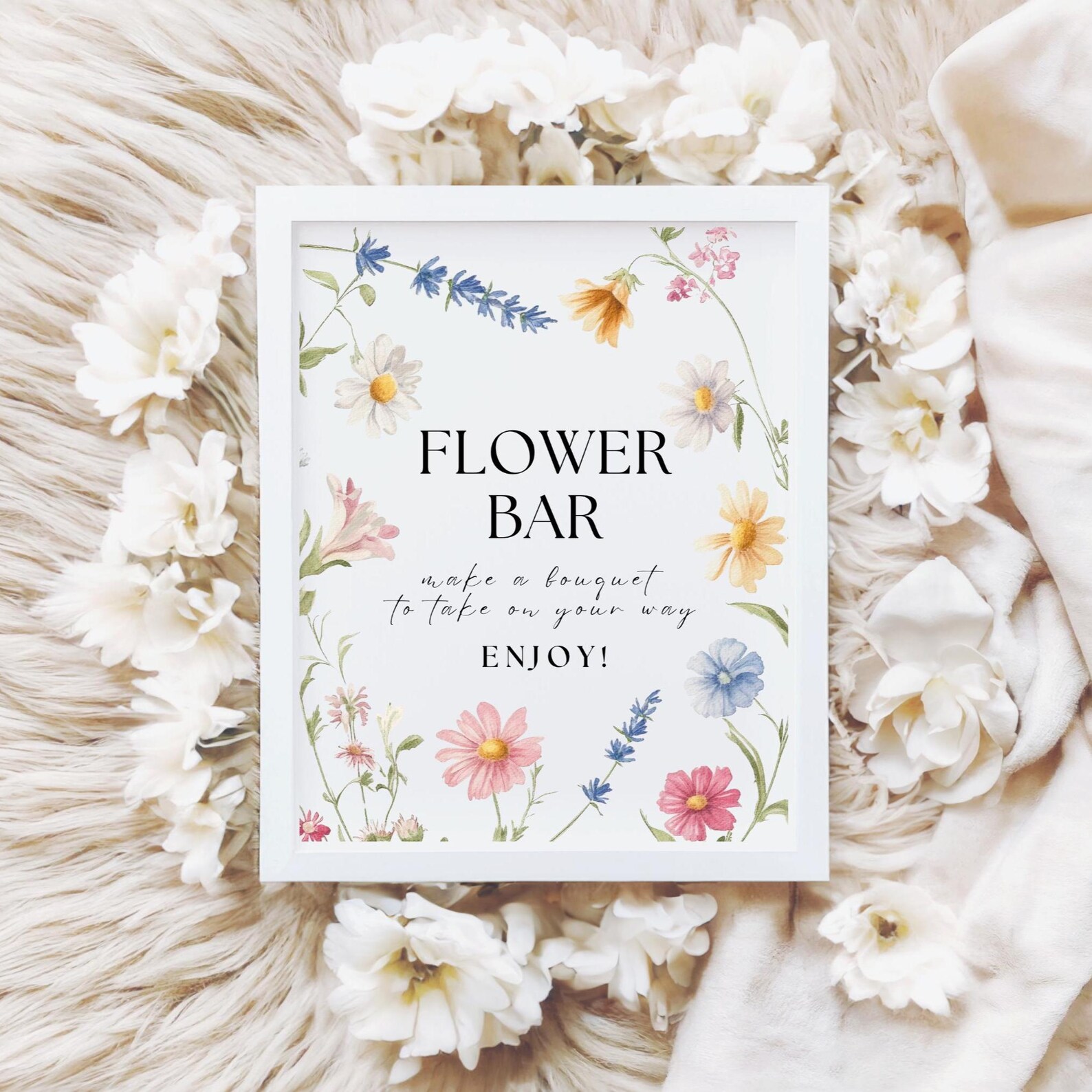 Flower Bar Sign Wildflower Bloom Bar Sign Bridal Shower Flower Bar ...