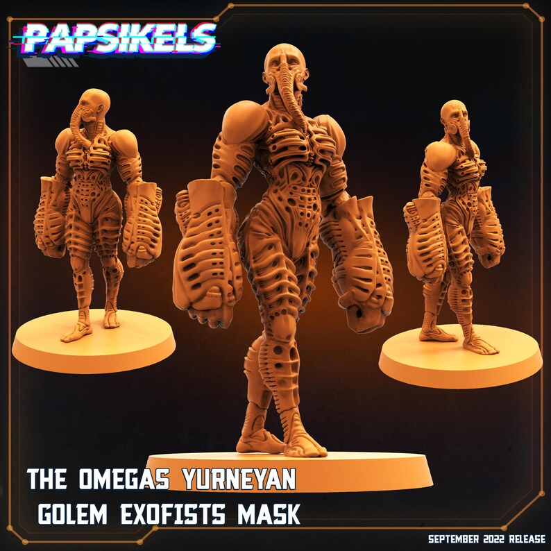 Omega Yurneyan Golem Exofists Mask (engineers) by Papsikels, Miniature ...