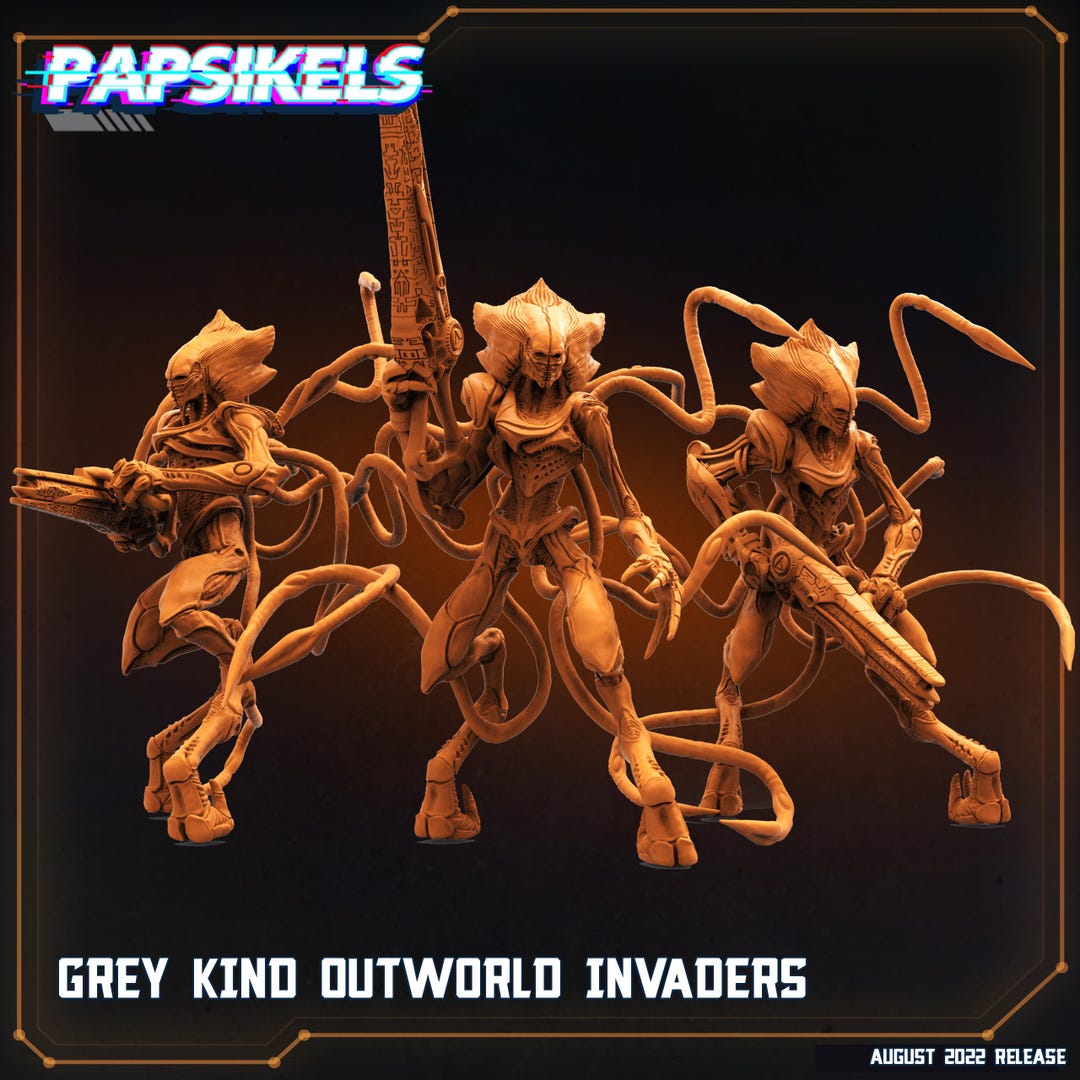 Gray Kind Outworld Invader (like ID4) by Papsikels, Miniature for ...