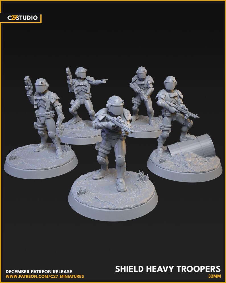 SHIELD Army Heavy Troopers Fanart by C27 Miniatures, 40 Mm 3D Printed ...